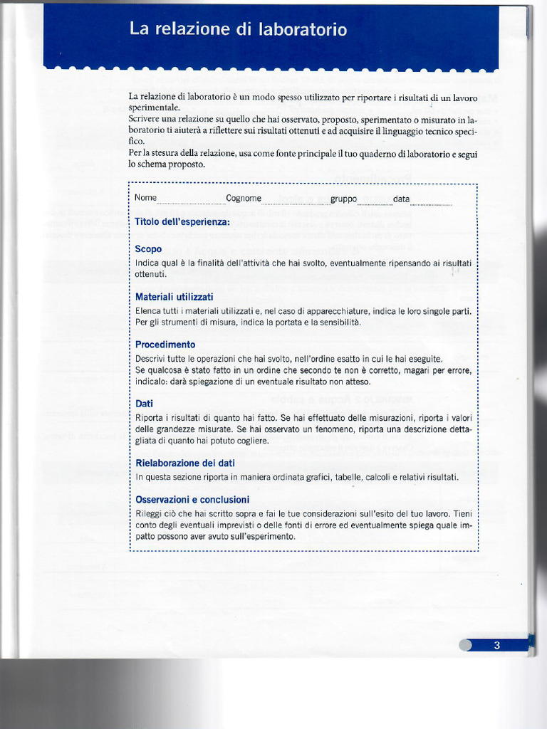 Relazione Di Laboratorio - Schema | PDF