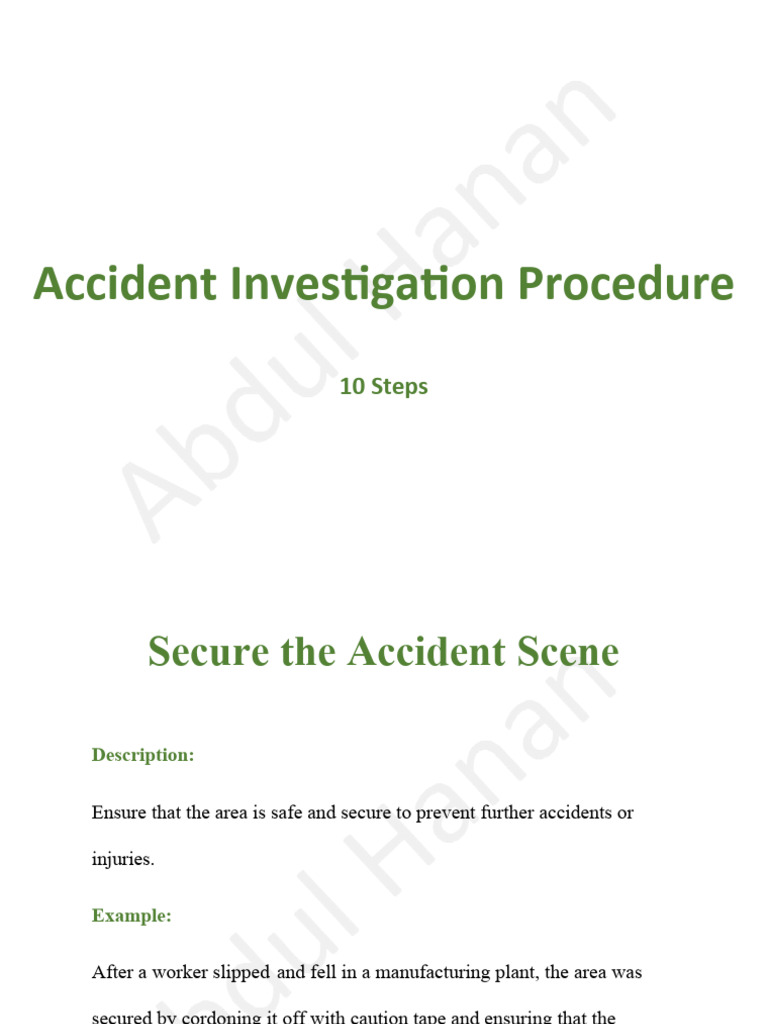 Accident Investigation Procedure | PDF | Safety