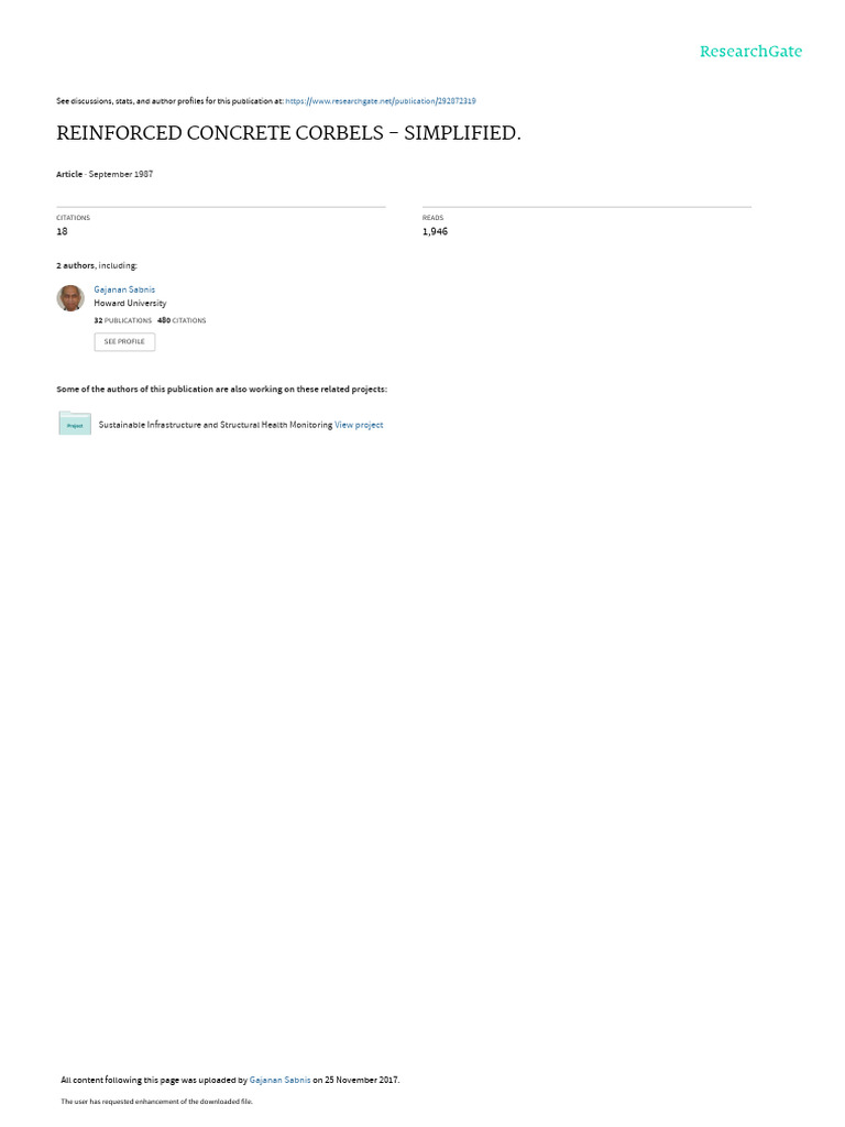 Reinforced Concrete Corbels - Simplified | PDF | Concrete | Reinforced ...