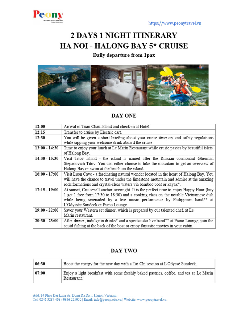 Halong Cruise 2 Days 1 Night - English | PDF | Art
