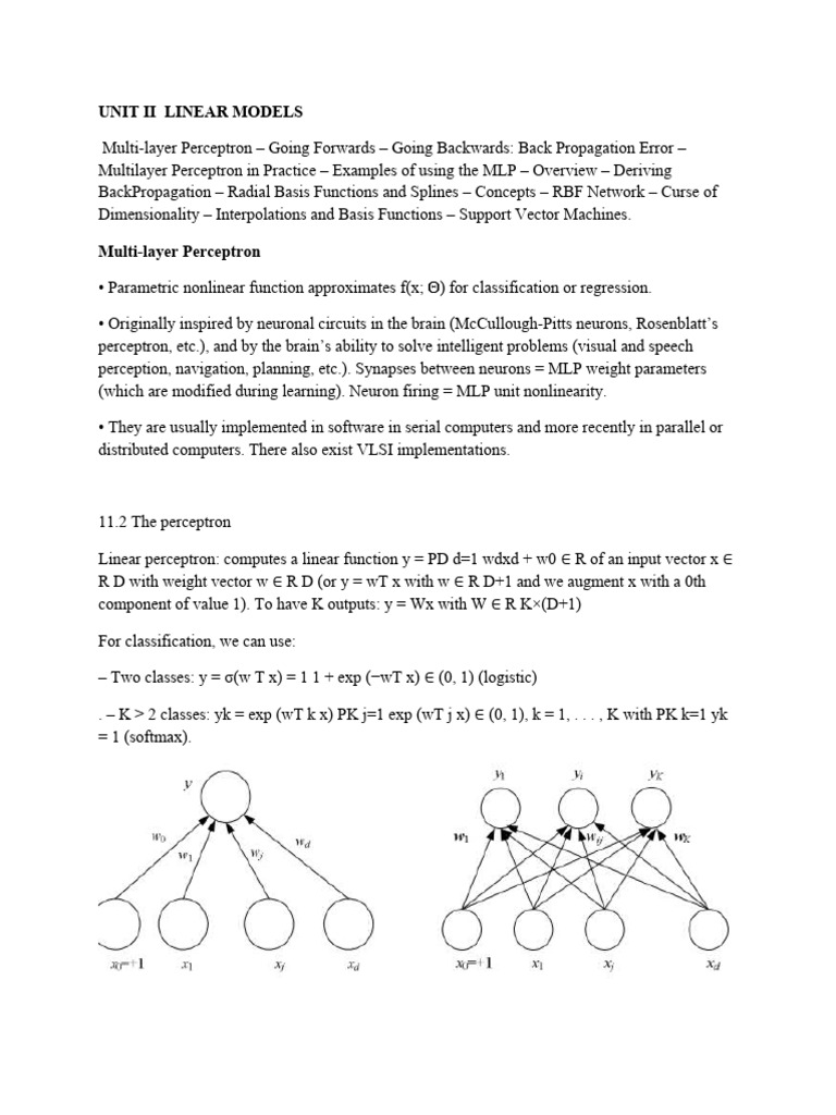 Unit - II ML | PDF | Artificial Neural Network | Theoretical Computer Science