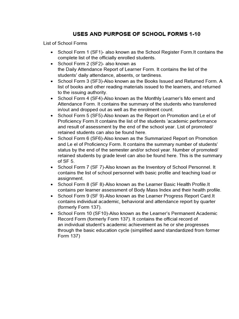 Uses of Forms Print | PDF