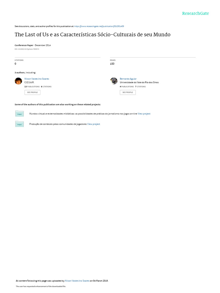 SOARES, Nilson AGUIAR, Bernardo PETRY, Luis - The Last of Us e as ...