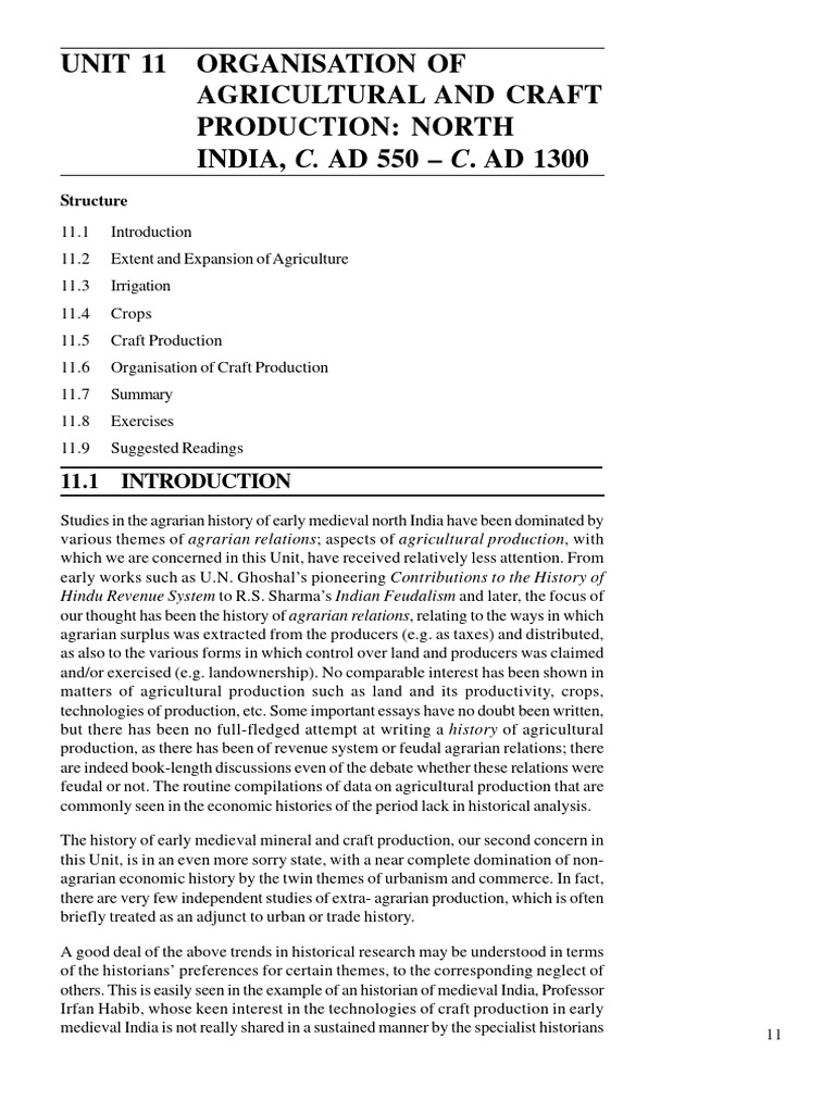 Unit-11 Early Medieval Economy and Its Continuities | PDF | Agriculture ...