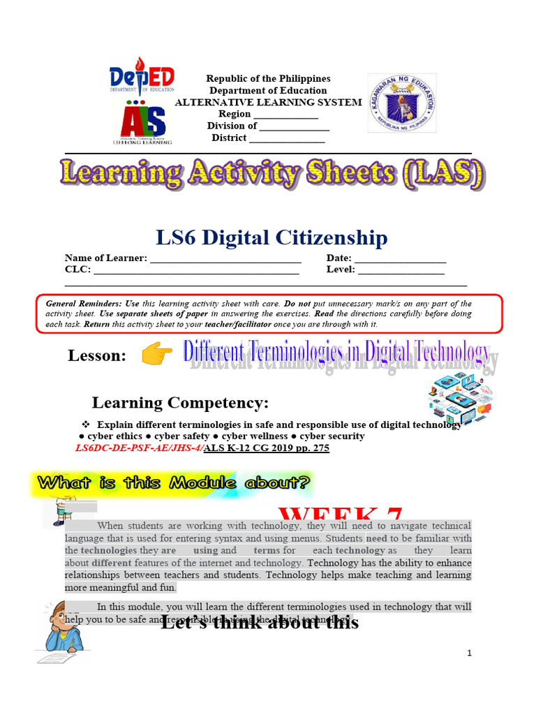 Week7 LS6 LAS Technology Terminologies | PDF | Security | Computer Security