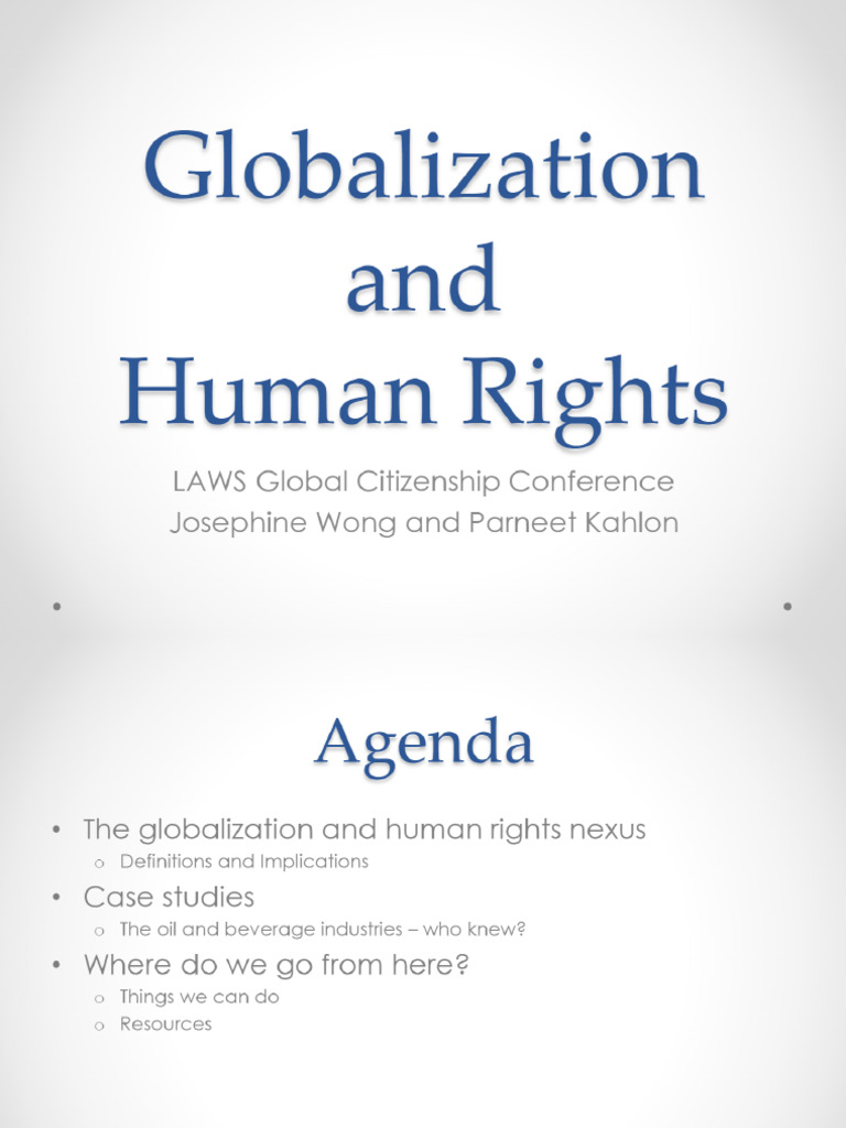 Globalization and Human Rights Workshop Presentation | PDF