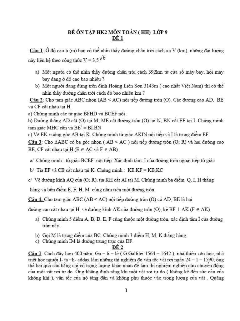 ĐÊ THAM KH O HK2 (Hình L P 9 - 2024 | PDF