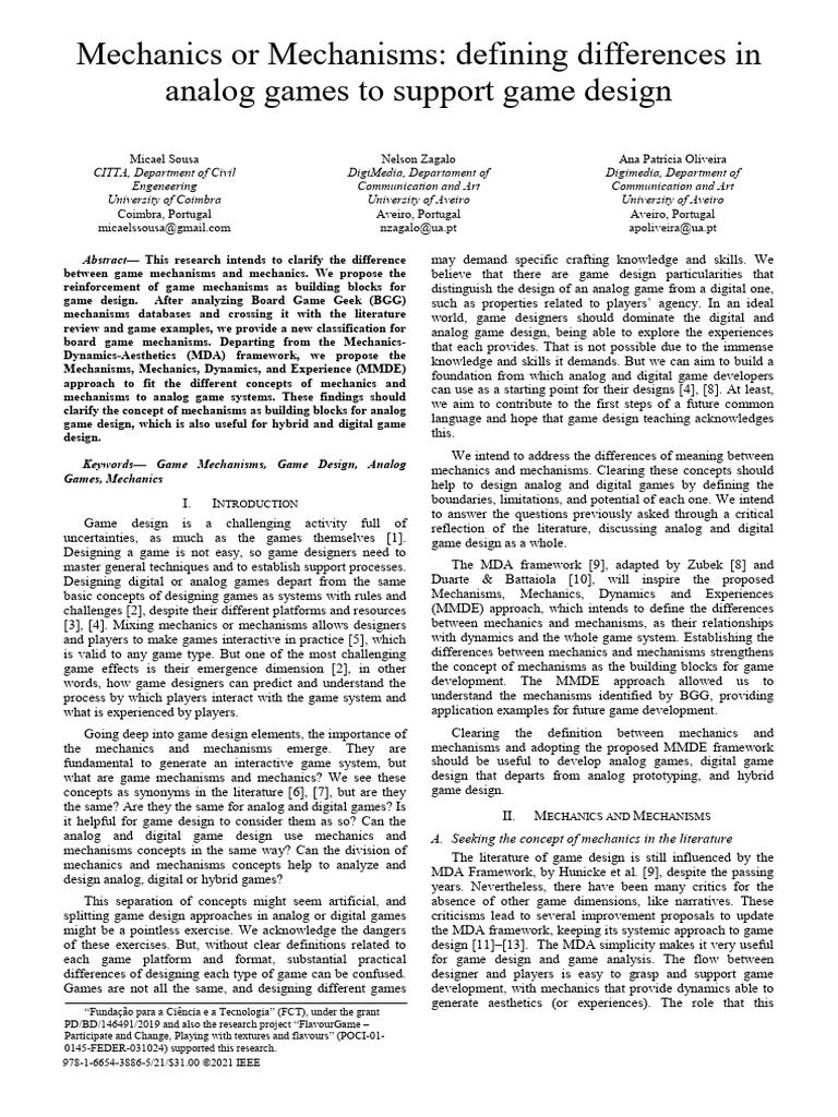 SOUSA, Micael ZAGALO, Nelson OLIVEIRA, Ana Patrícia - Mechanics or ...