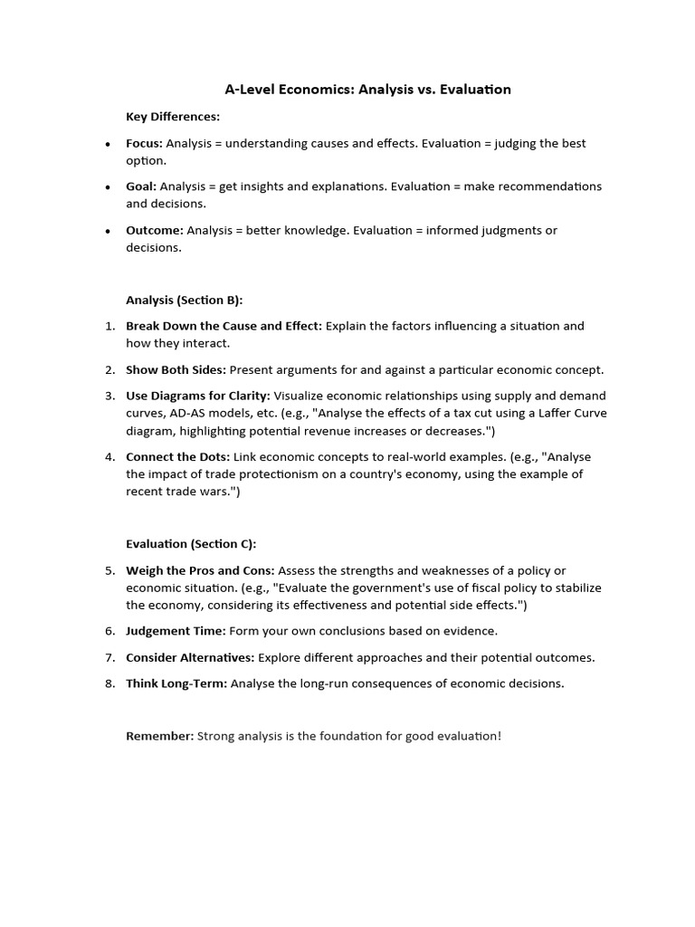 Analysis vs. Evaluation | PDF