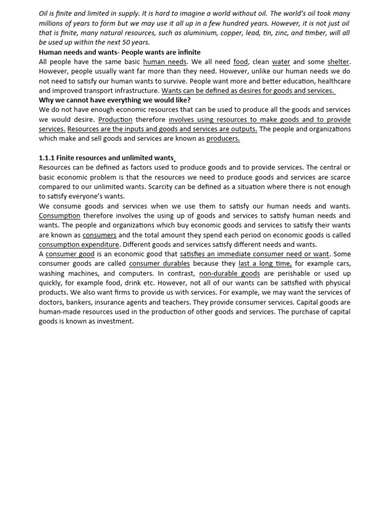 Igcse Econ Basics Pdf Microeconomics Macroeconomics