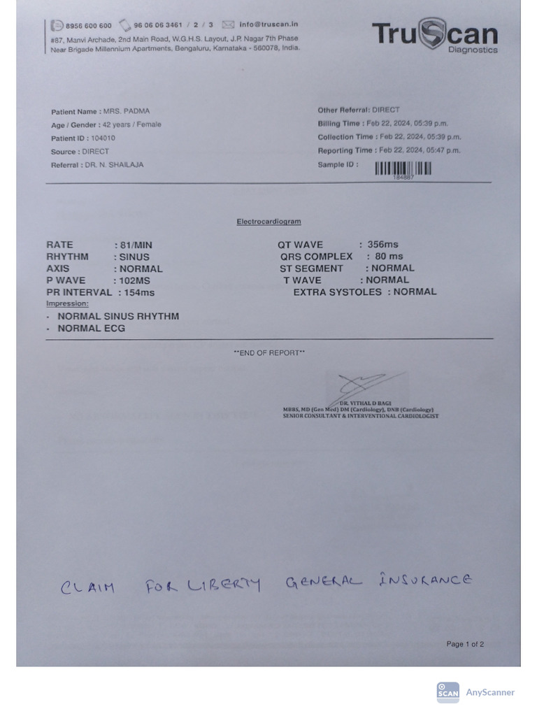 ECG and Xray Report | PDF