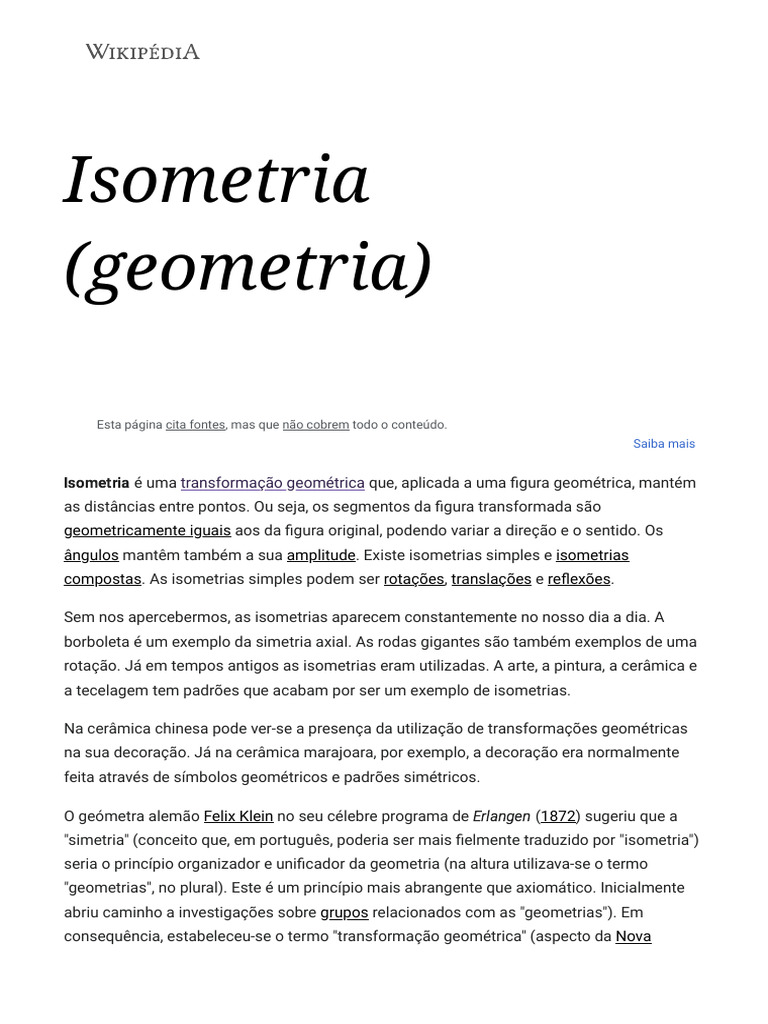 Isometria (Geometria) - Wikipédia, A Enciclopédia Livre | Download ...