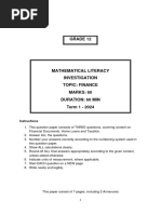 Math Lit Grade 11 P1 Nov Exam Exemplar Memo 2024 | PDF | Mathematics