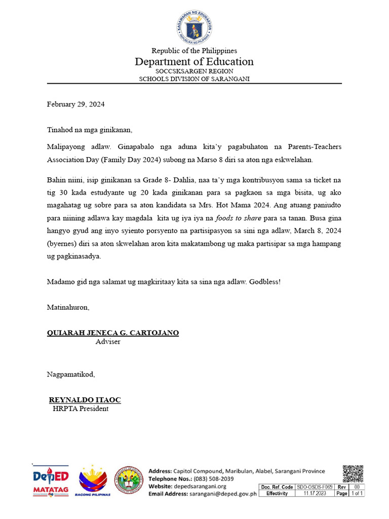 parent letters | PDF