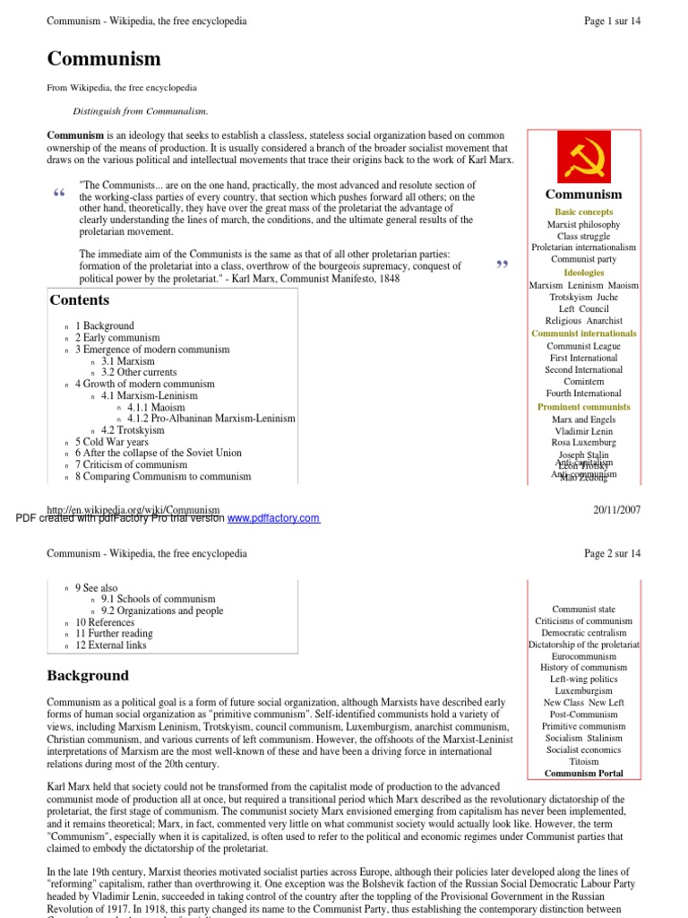 En Wikipedia Org Wiki Communism | Download Free PDF | Communism | Maoism