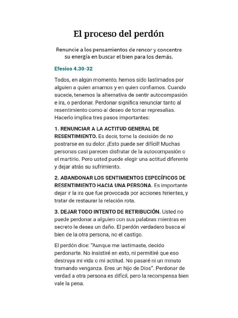 Proceso Del Perdón | PDF