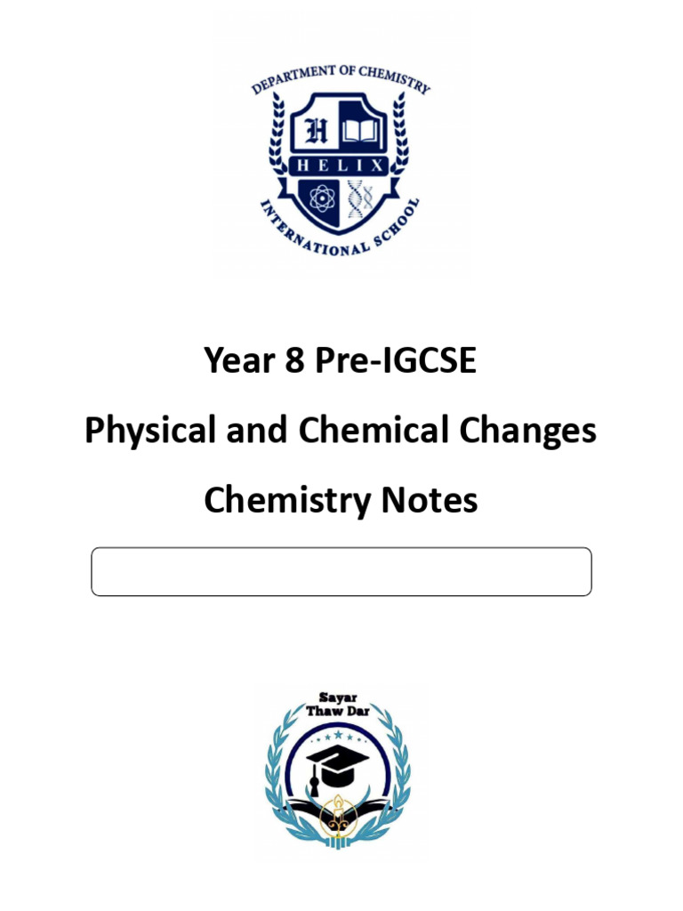 Year 8 Physical and Chemical Changes | PDF | Science & Mathematics | Technology & Engineering