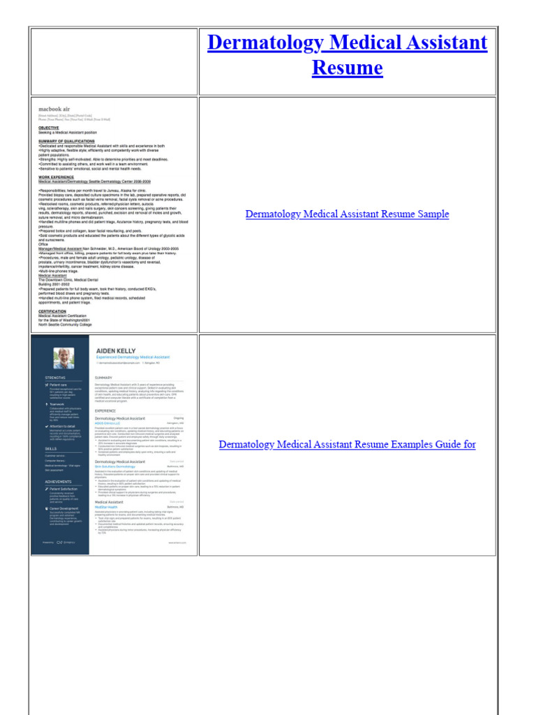 Dermatology Medical Assistant Resume | PDF