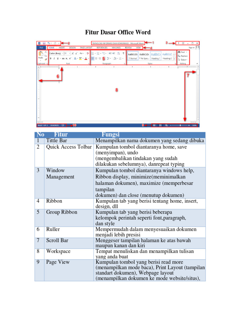 Fitur Dasar Microsoft Word | PDF | Komputer