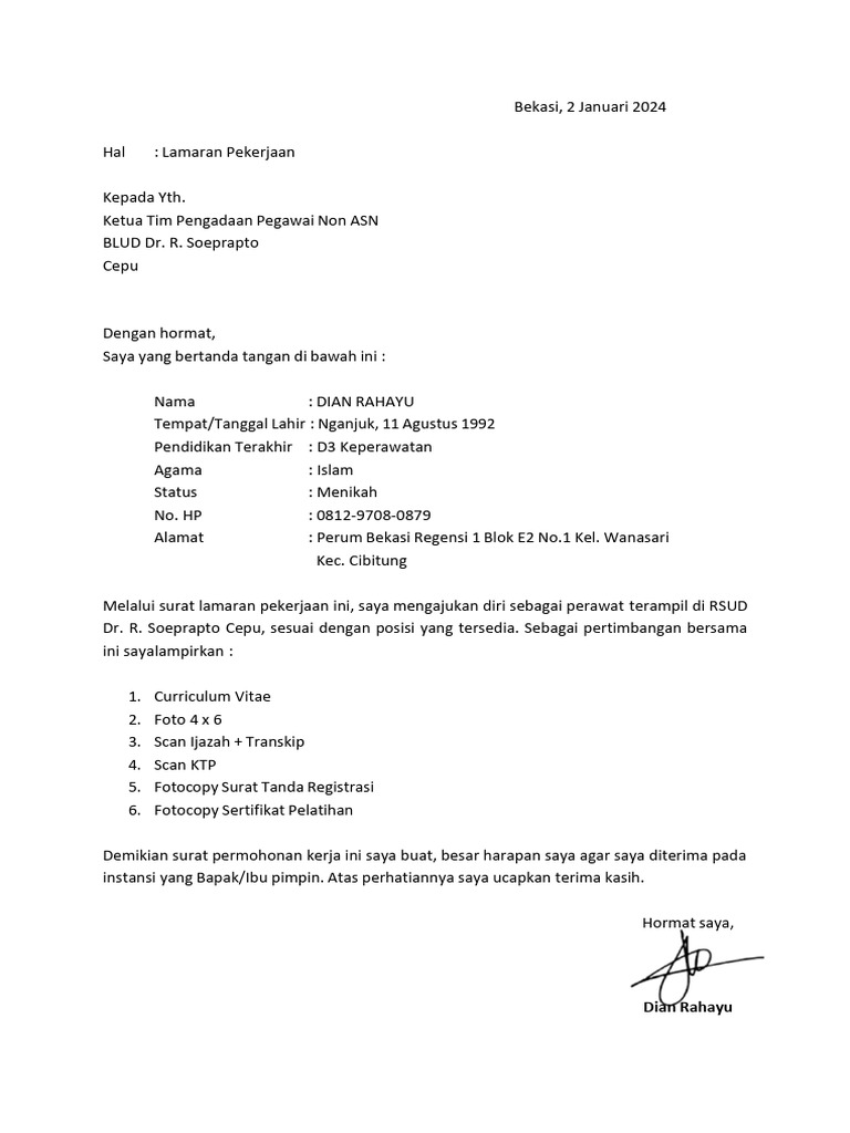 Berkas Lamaran 2 | PDF