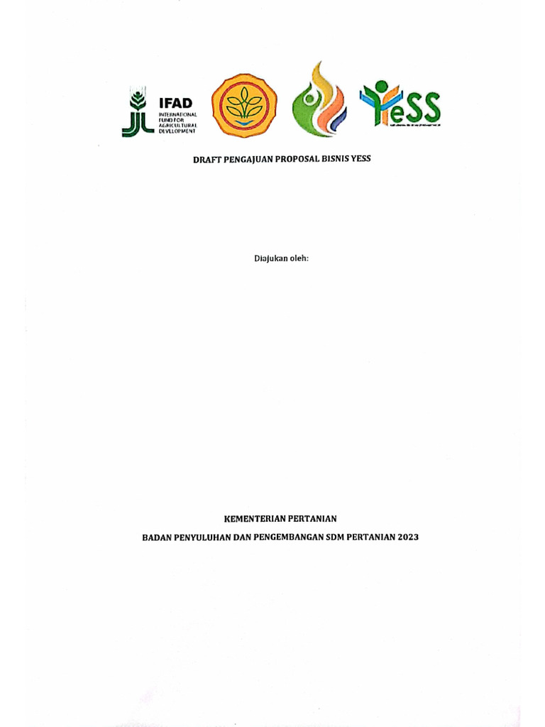 Form Pengajuan Proposal Bisnis Program Yess | PDF