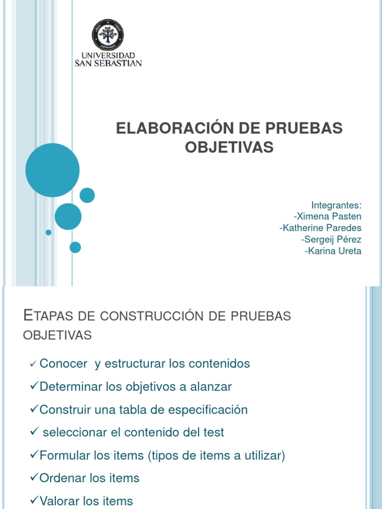 Elaboracion de Pruebas Objetivas | PDF | Estadísticas