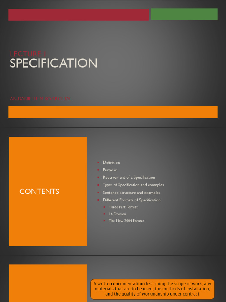Lecture 01. Specification | PDF | Specification (Technical Standard)
