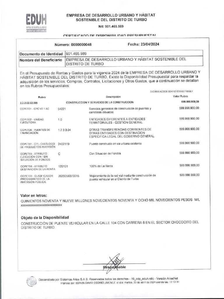 Anexo 2 - CDP N°48 Del 23 de Abril de 2024 - Puente Chococito | PDF