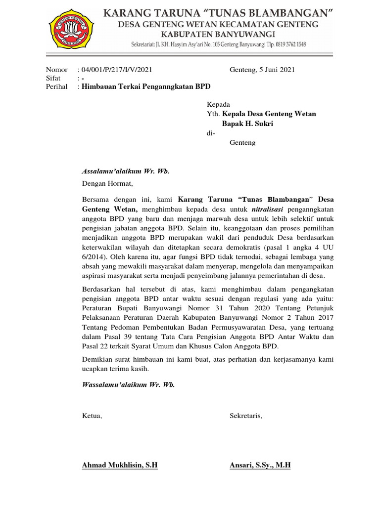 Tembusan Ke Desa | PDF