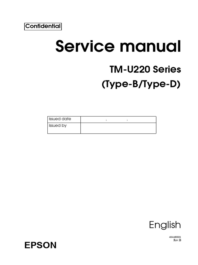 Manual Tickeadora TM-U220 - BD Service Manual RevB | PDF | Printer (Computing) | Office Equipment