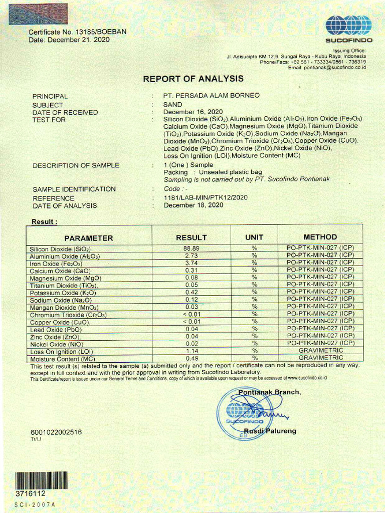 Roa Pt Persada Alam Borneo | PDF