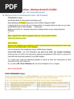 BNI Meeting Script - Eng | PDF