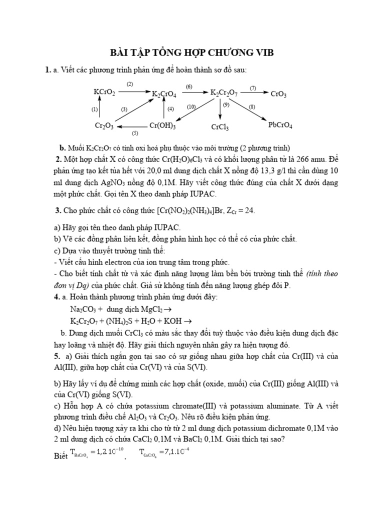 BÀI TẬP TỔNG HỢP CHƯƠNG 7.VIB | PDF