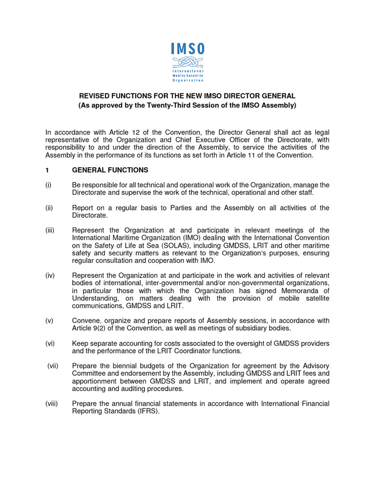 E.functions of The Imso Director General | PDF | Government