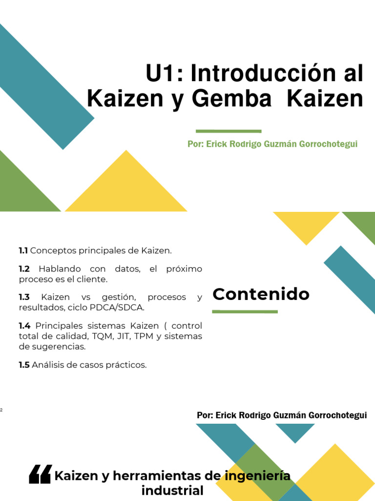 Materia Mejora Continua U1 | PDF | Lean Manufacturing | Producción y fabricación