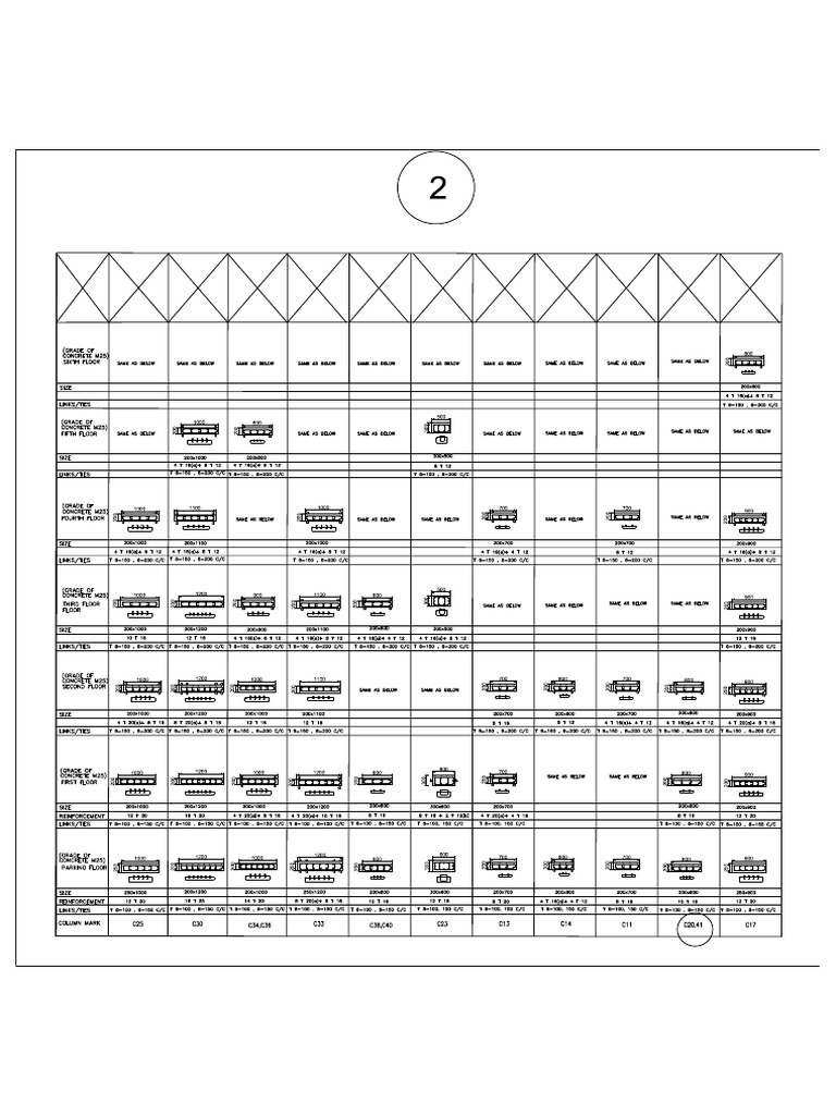 Detailed Column Schedule r1-Model | PDF