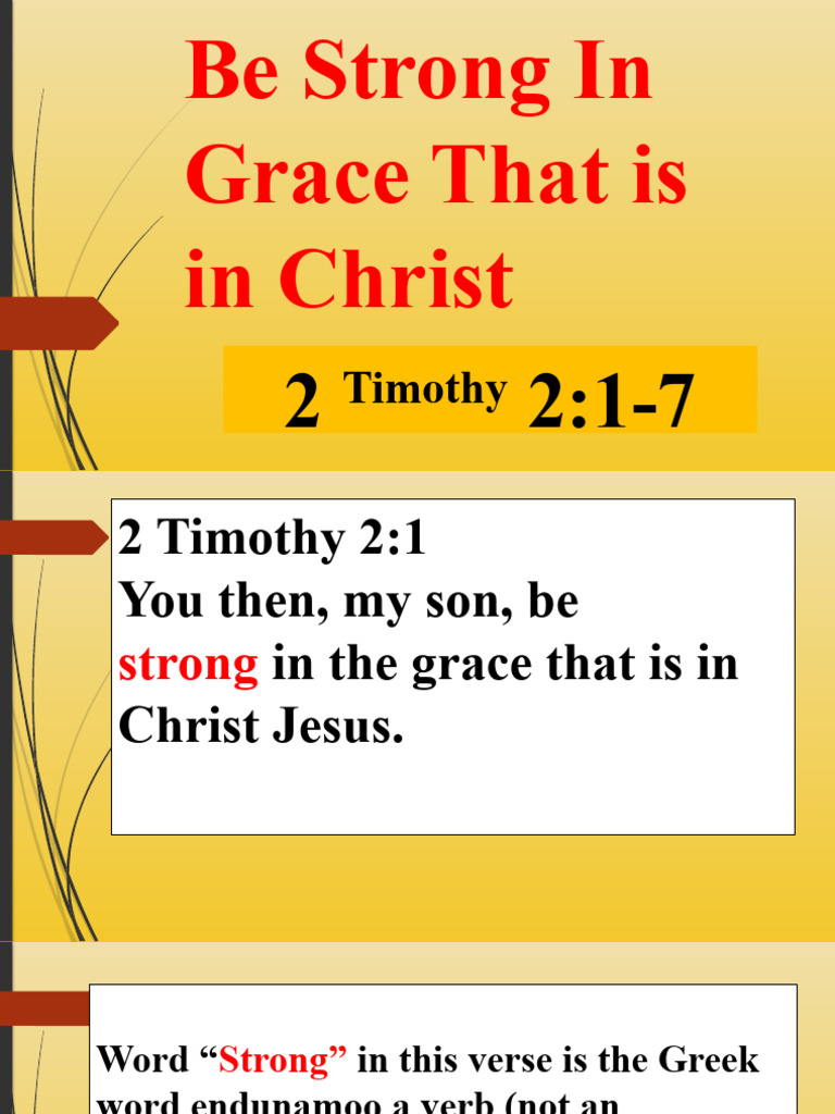 Be Strong in Grace That Is in Christ | Download Free PDF | Jesus ...