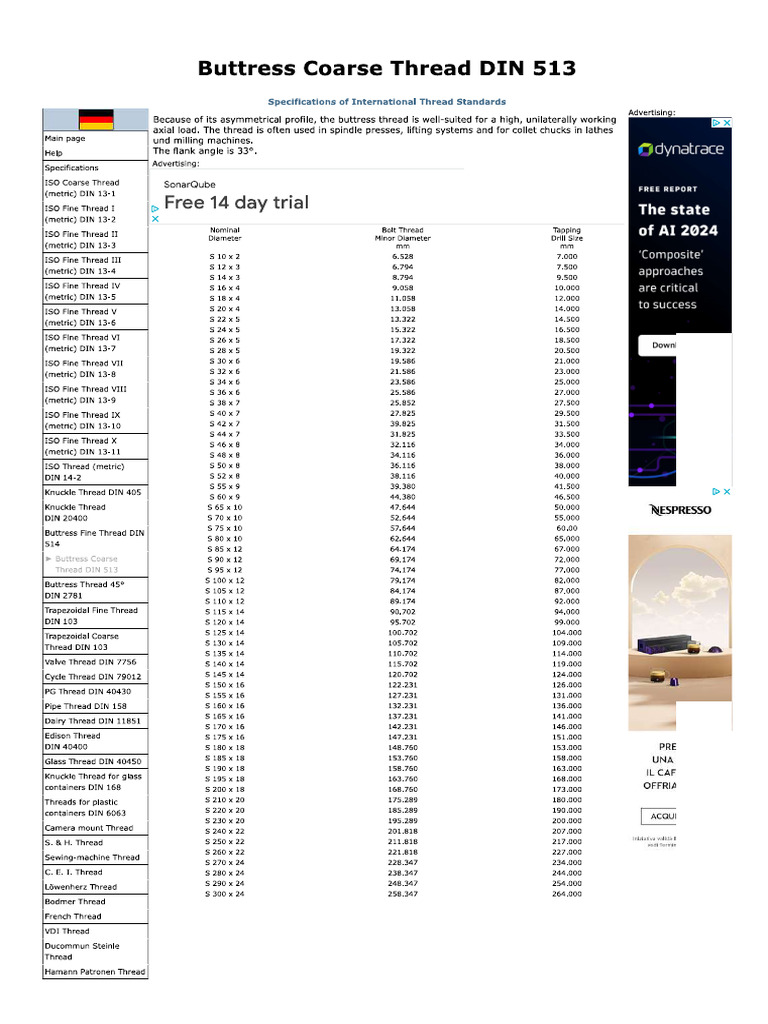 DIN 513 Buttress Coarse Thread | PDF