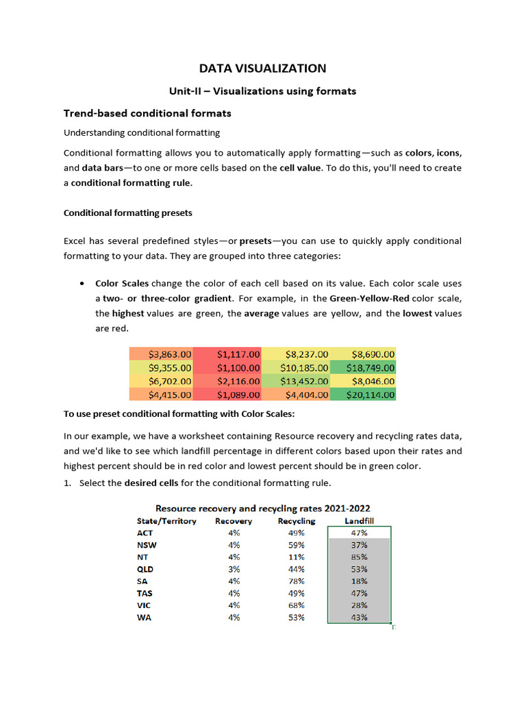 DV Unit-II | PDF | Microsoft Excel | Software