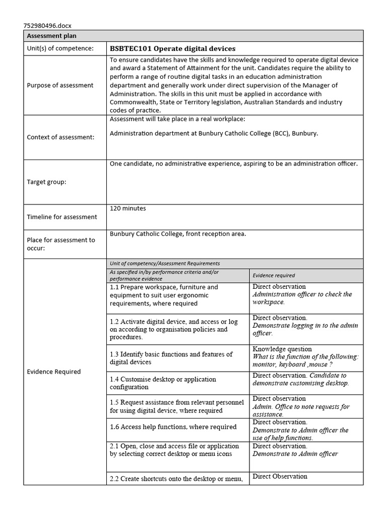 ASS-002 - Assessment Plan | Download Free PDF | Computer File | Directory (Computing)