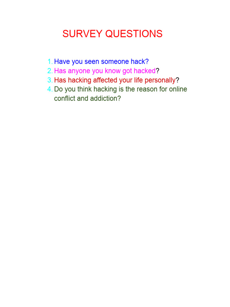 Hacking Impact Survey Questions | PDF | Social Science