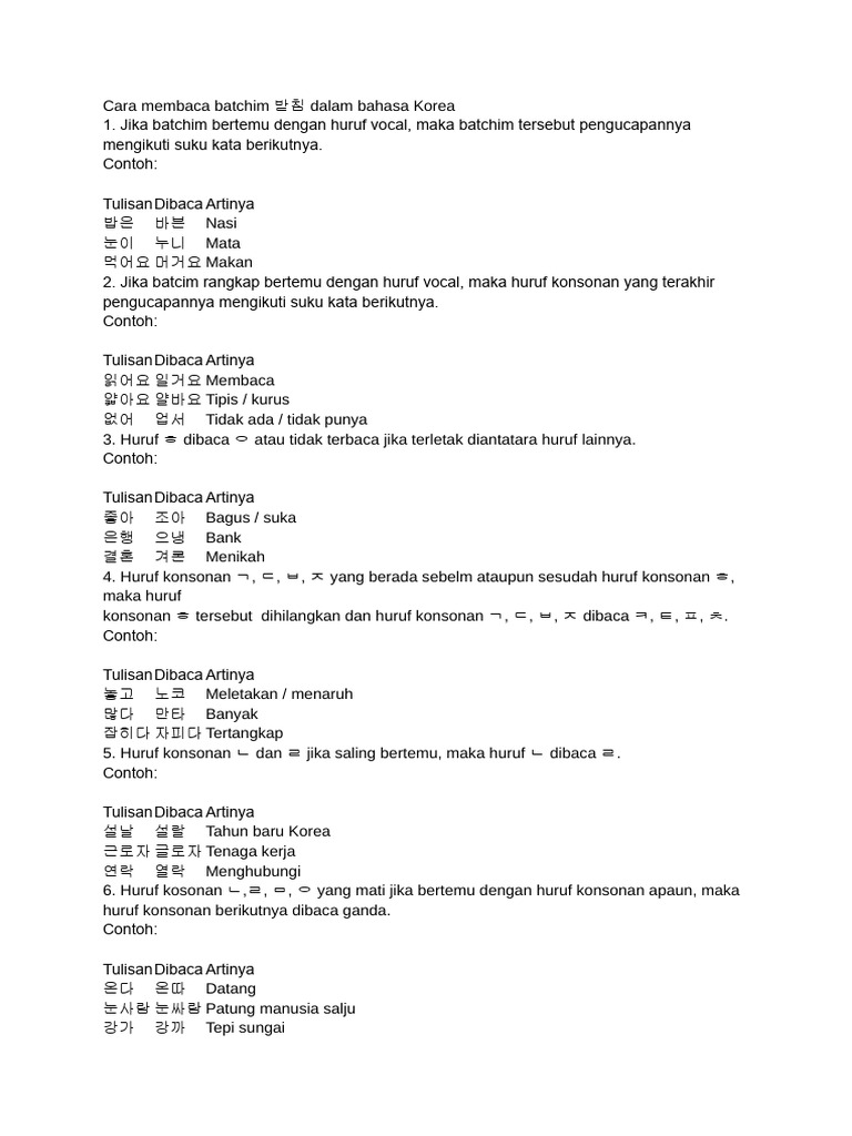 받침 Batchim | PDF | Kajian Bahasa Asing
