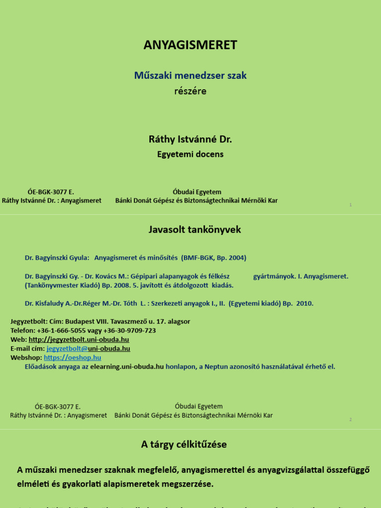 Anyagismeret PPT 1 Téma Anyagok Csop Bio | PDF