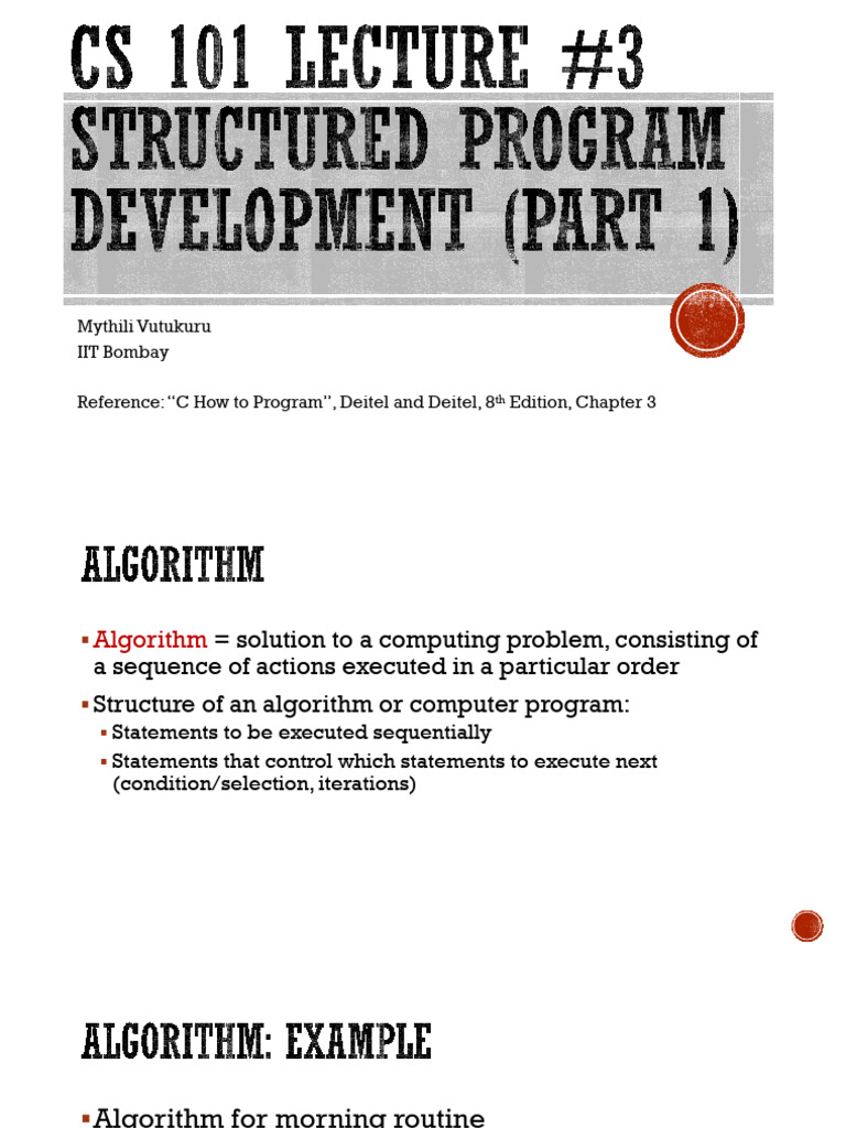 Lecture3 Structured Programming Part1 Pdf Algorithms Control Flow 