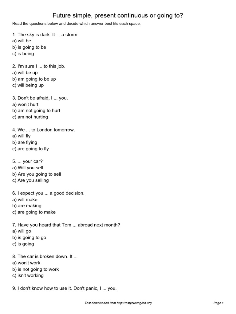 Future Tenses - Future Simple - Future Continuous - Future Perfect ...