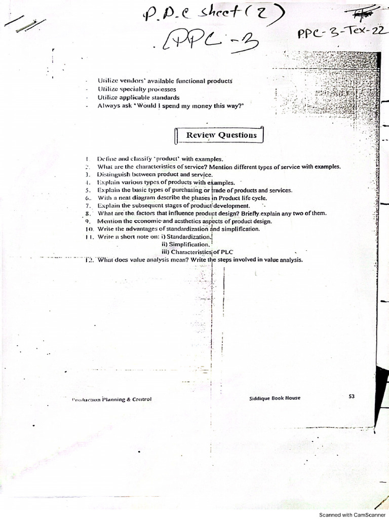 Production Plan Sheet 7 | PDF