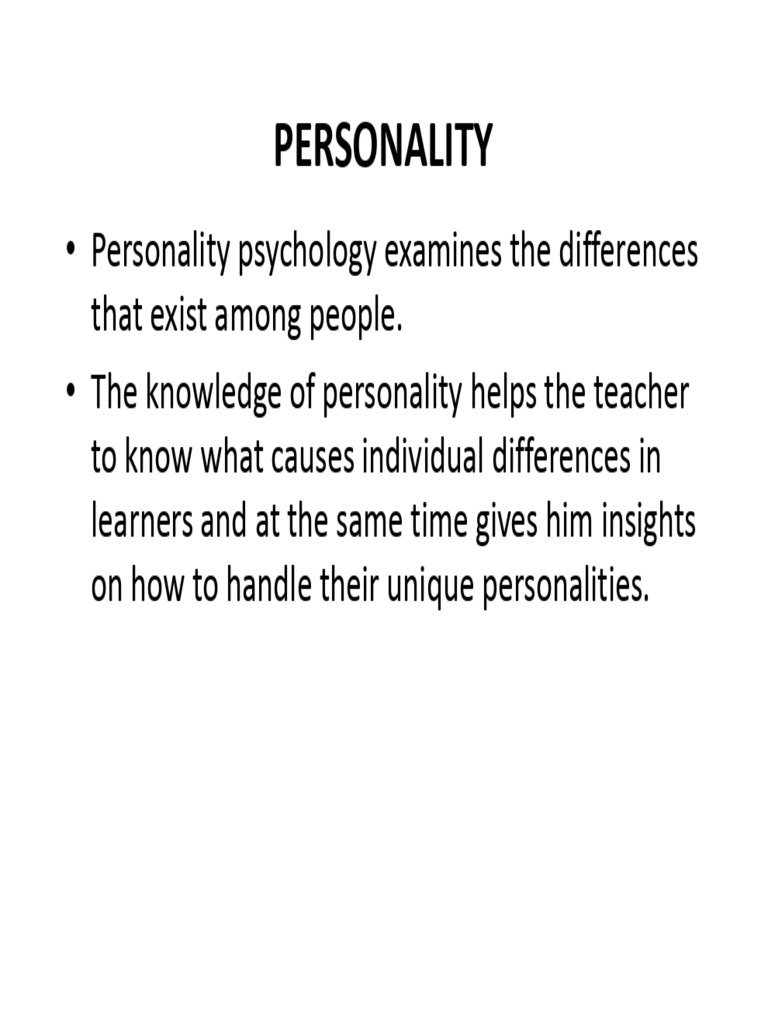 Personality 1 Pdf Behavior Thought