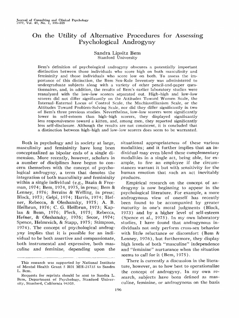 On The Utility of Alternative Procedures For Assessing Psychological ...