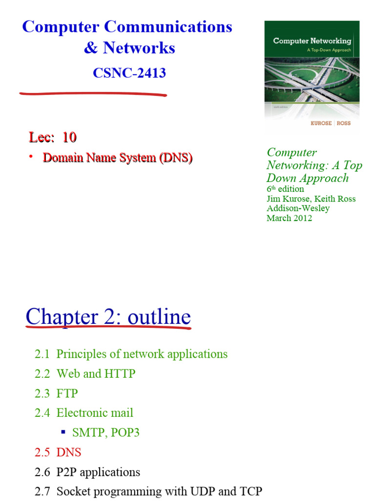 Lec 10 DNS | PDF | Domain Name System | Domain Name