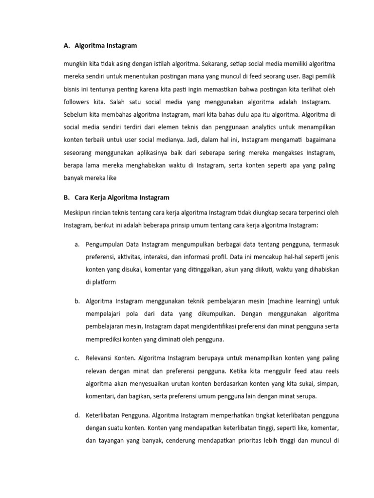 Algoritma Instagram | PDF